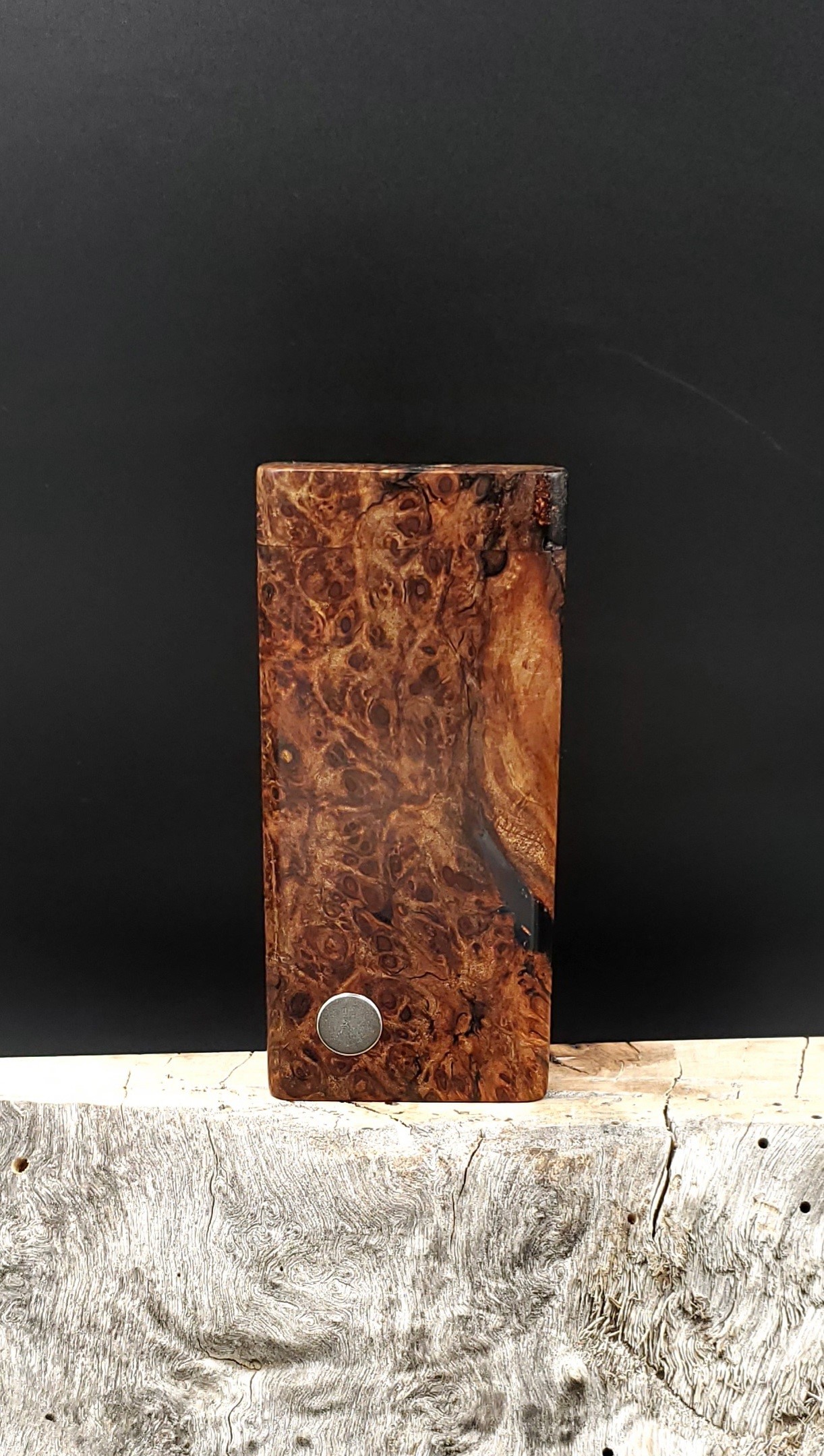 Case for Dynavap – Black Walnut Burl/Resin Hybrid – Dovetail Woodwork