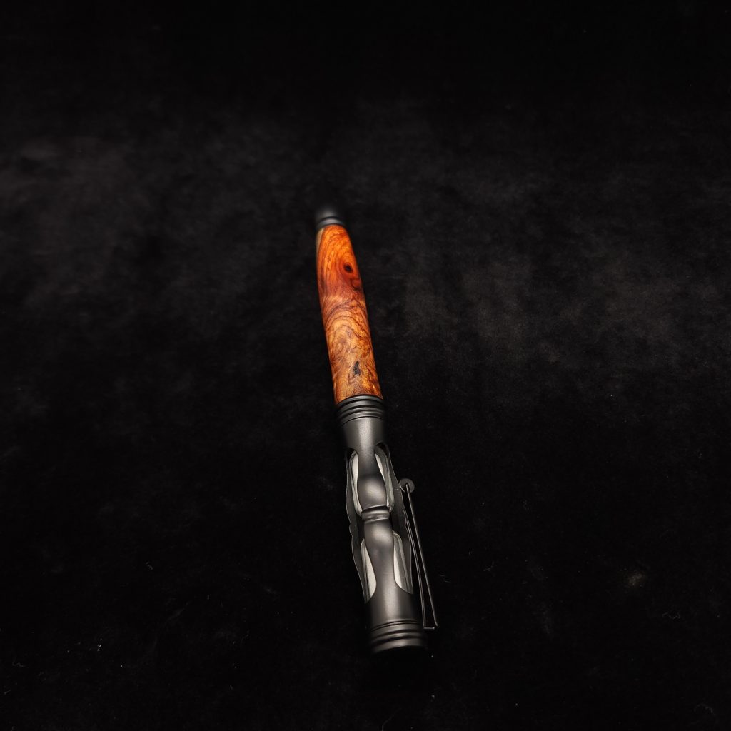 Amboyna Burl Wood-Matte Black Hourglass Pen – Dovetail Woodwork