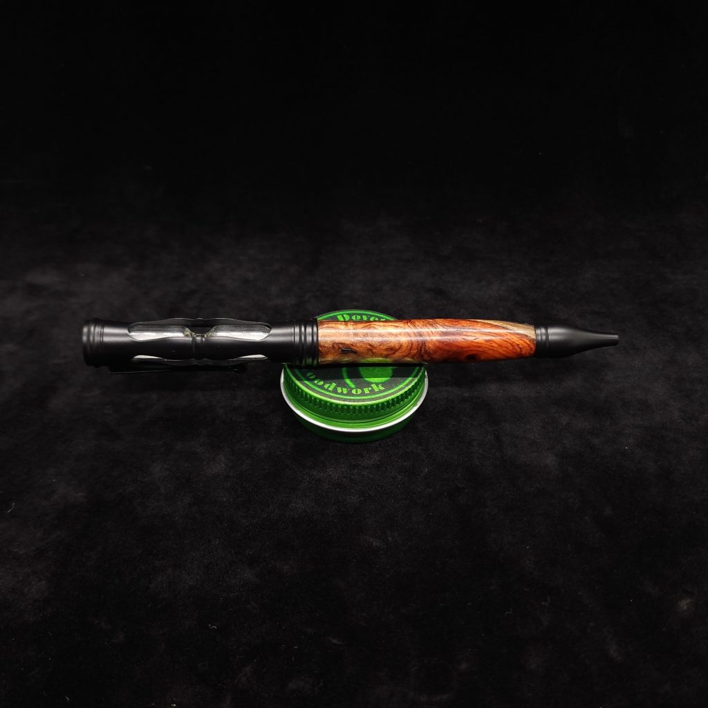 Amboyna Burl Wood-Matte Black Hourglass Pen – Dovetail Woodwork